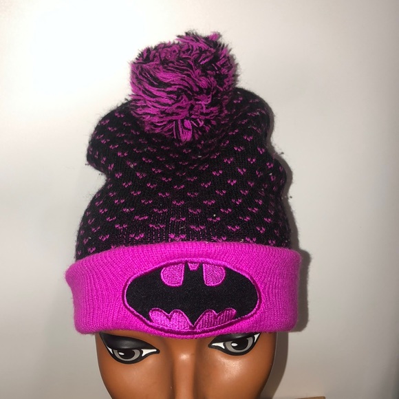 DC Comics | Accessories | 714 Dc Comics Purple Batman Stockings Cap Pom ...